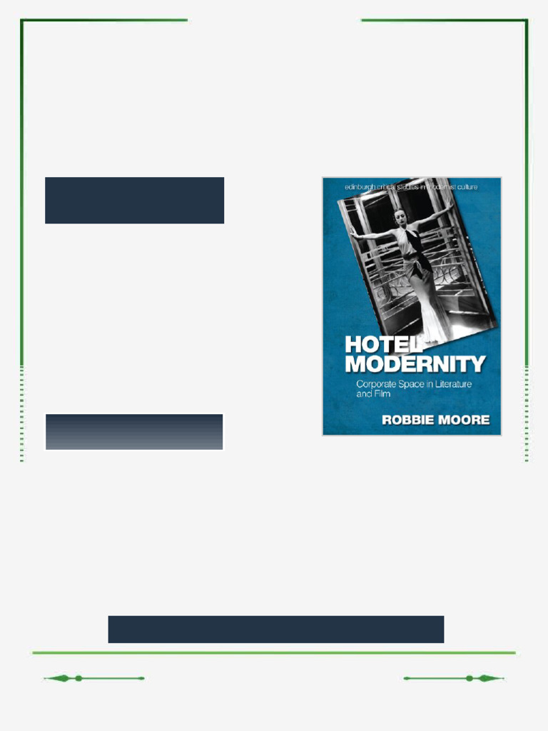Hotel Modernity Corporate Space in Literature and Film 1st Edition ...