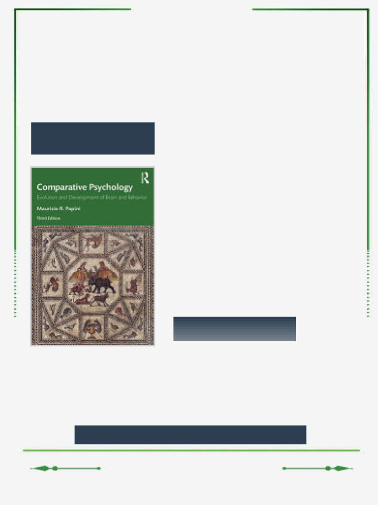 Comparative Psychology Evolution and Development of Brain and Behavior ...