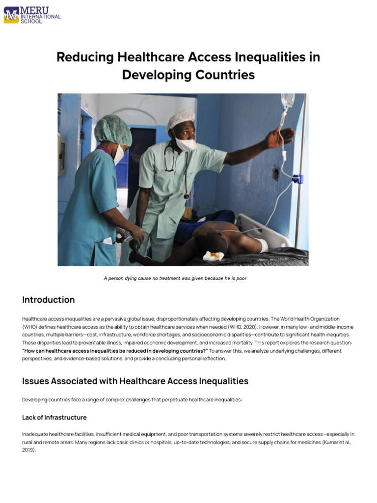 Reducing Healthcare Access Inequalities in Developing Countries | PDF ...