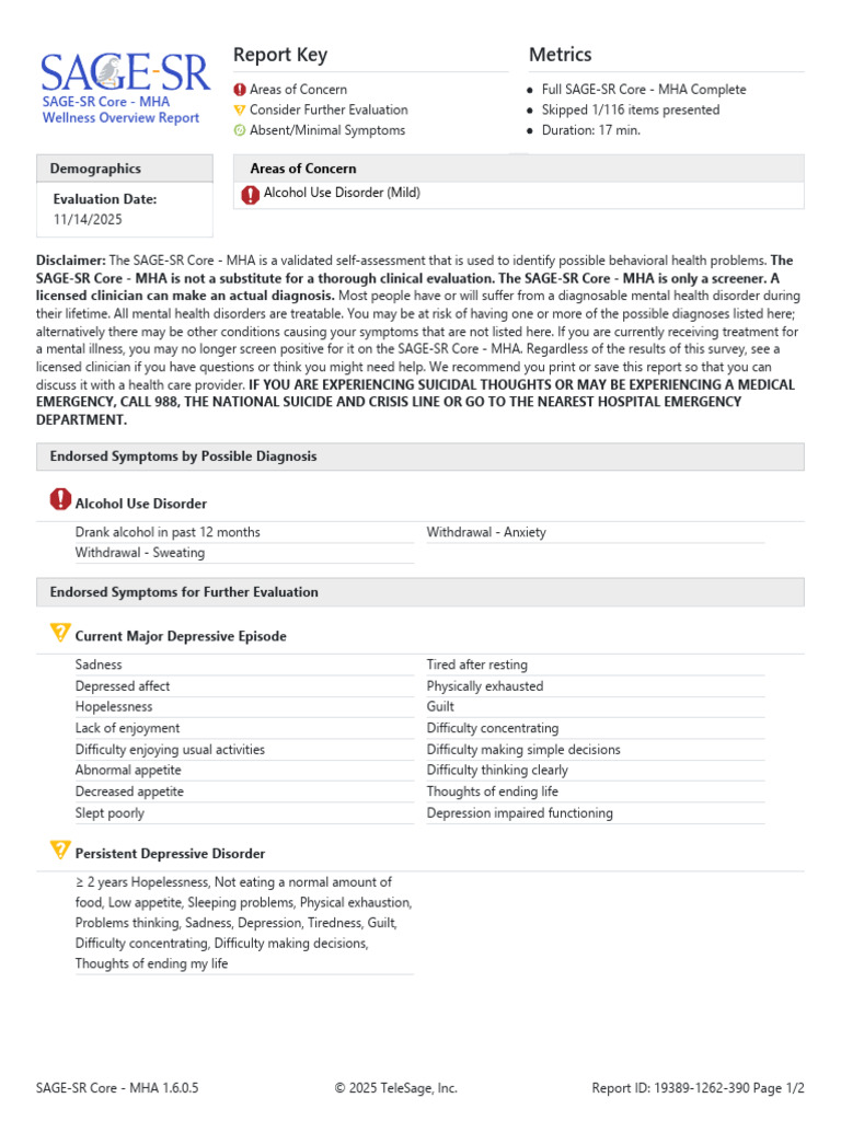 MHA Wellness Report: Alcohol & Depression | PDF | Mental Disorder | Anxiety