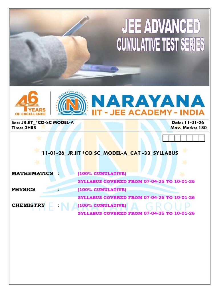 Revised 11-01-2026 Jr.iit Star Co-sc Jee Adv 2021(P-II) Cat-33 Qp | PDF | Gases | Waves