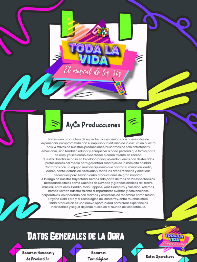 Producción Teatral "Toda la Vida" | PDF | Teatro | Teatro musical