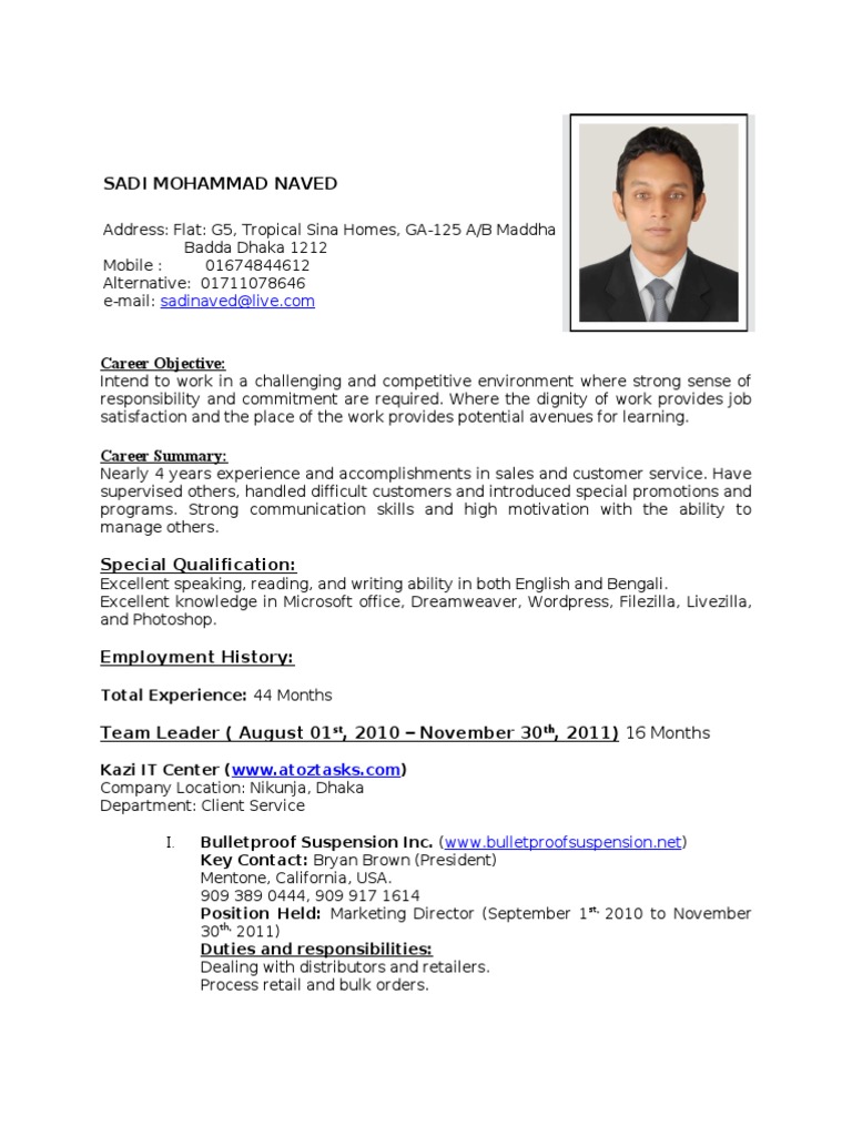 Sadi CV | Download Free PDF | Social Media Marketing | Marketing