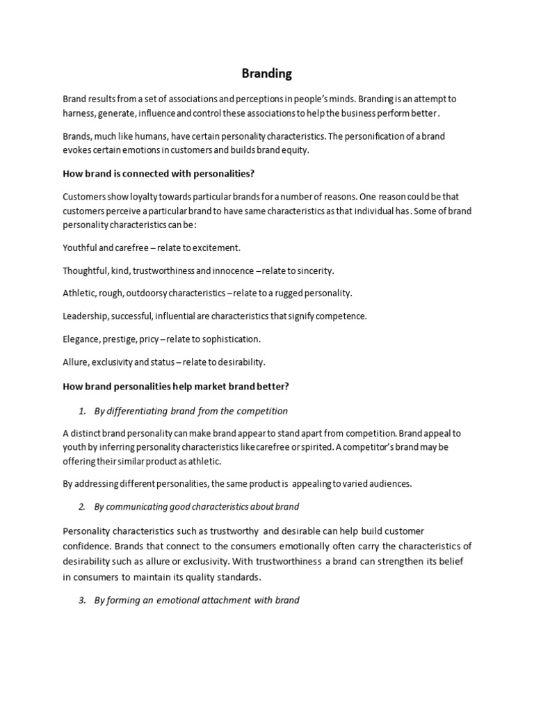 Understanding Brand Personality and Storytelling | PDF