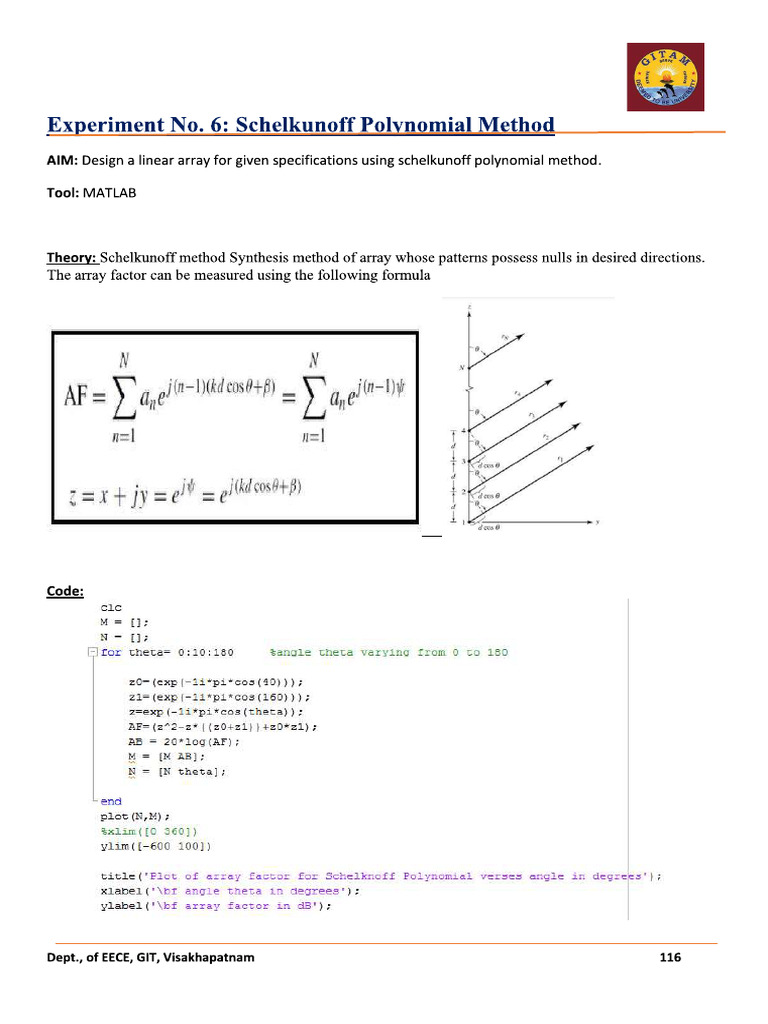 Lab 6. Schelkunoff Polynomial Method | PDF