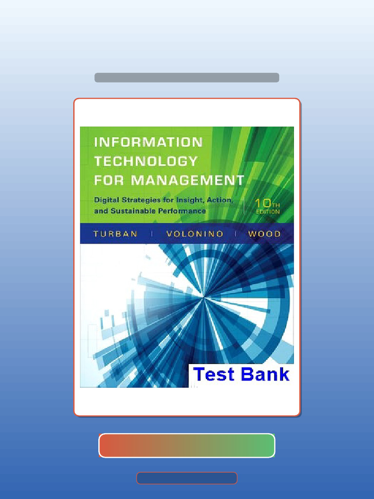 Test Bank for Information Technology for Management Digital Strategies ...
