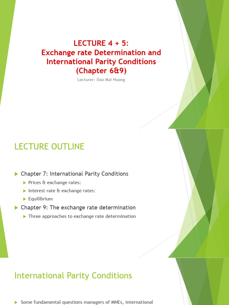 IFI Lecture 4+5 | PDF | Exchange Rate | Purchasing Power Parity