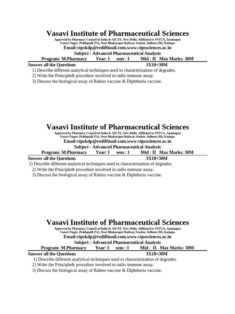 m.pharma Advanced Pharmaceutical Analysis Mid 2 q.p - Copy | PDF