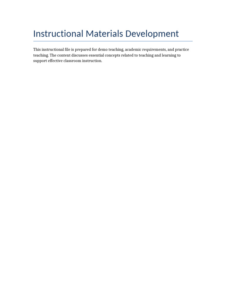 File 5 Instructional Materials Development | PDF | Learning | Teachers