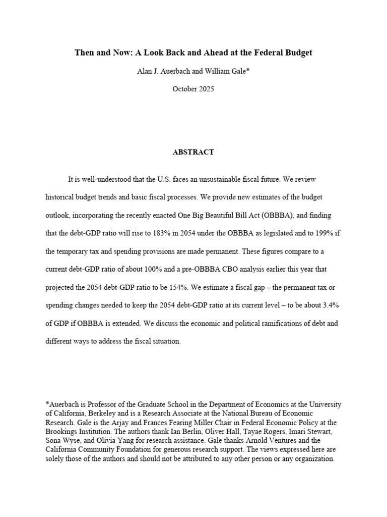 NBER2025-Then and Now- A Look Back and Ahead at the Federal Budget ...