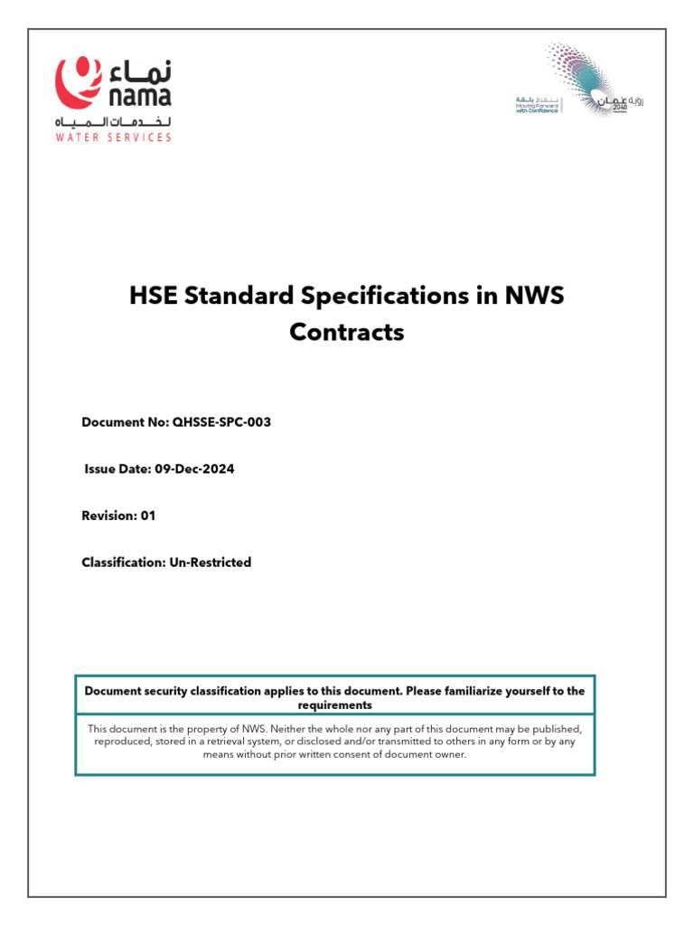 HSE Standard Specifications for NWS Contracts | PDF | Scaffolding ...