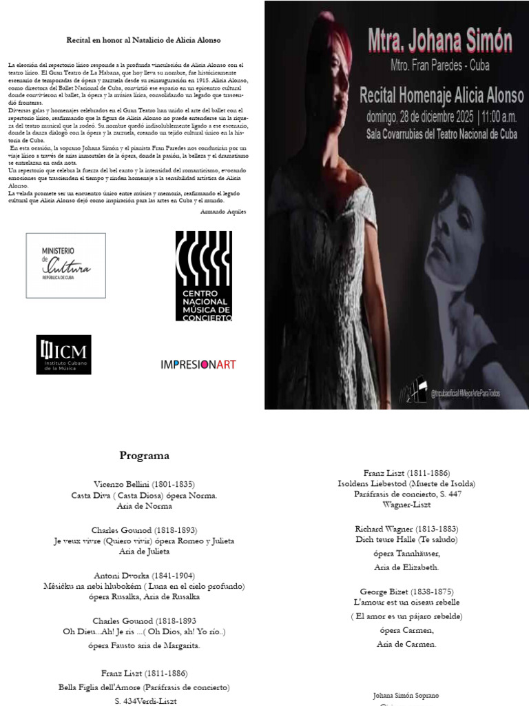 programa 28 12 -2025 | PDF | Ópera | Habanera (Aria)
