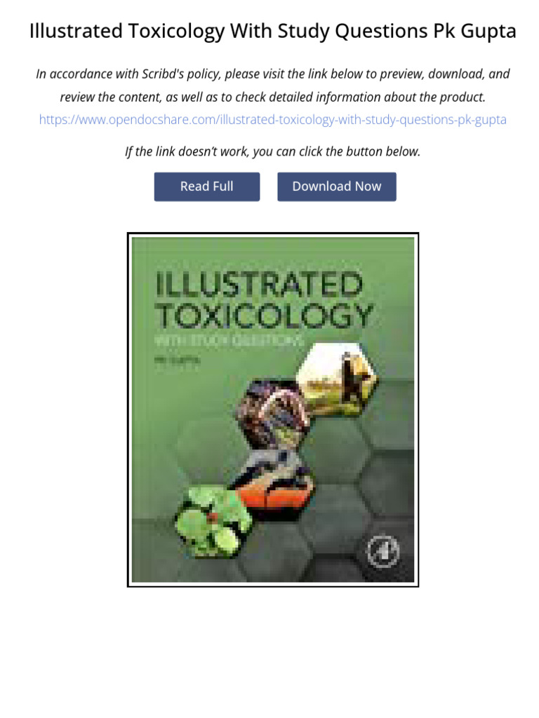 Illustrated Toxicology With Study Questions Pk Gupta | PDF | Toxicology ...