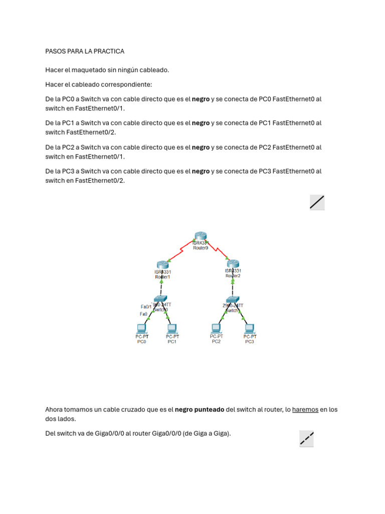 Pasos Para La Practica | PDF | Dirección IP | Enrutador (Computación)