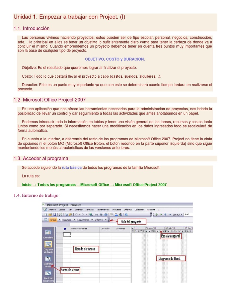 Curso Basico de Microsoft Project | PDF | Point and Click | Tabla (base ...