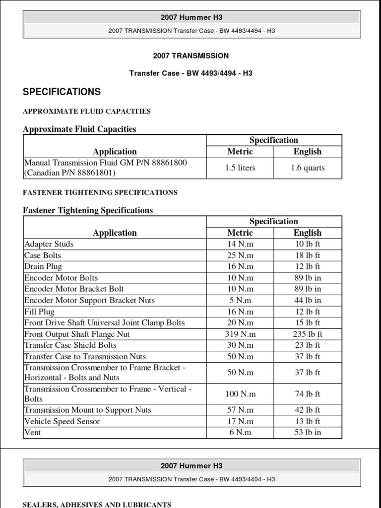 Hummer Transfer Case Transmission | PDF | Four Wheel Drive | Switch