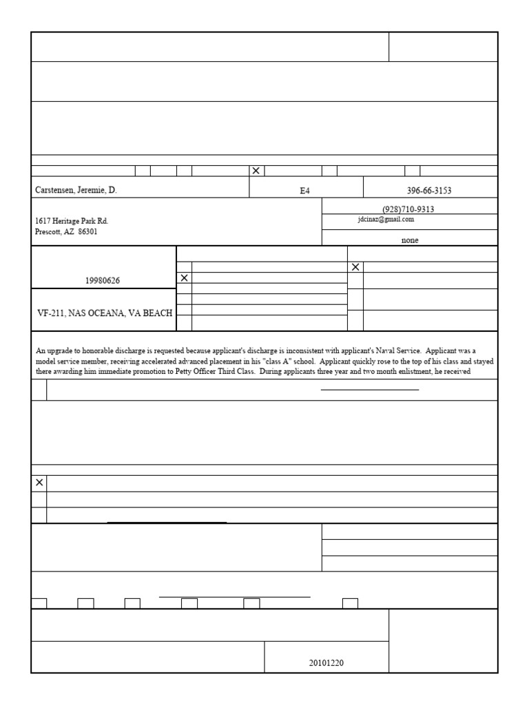 Dd0293 Discharge Upgrade | PDF | Military Discharge