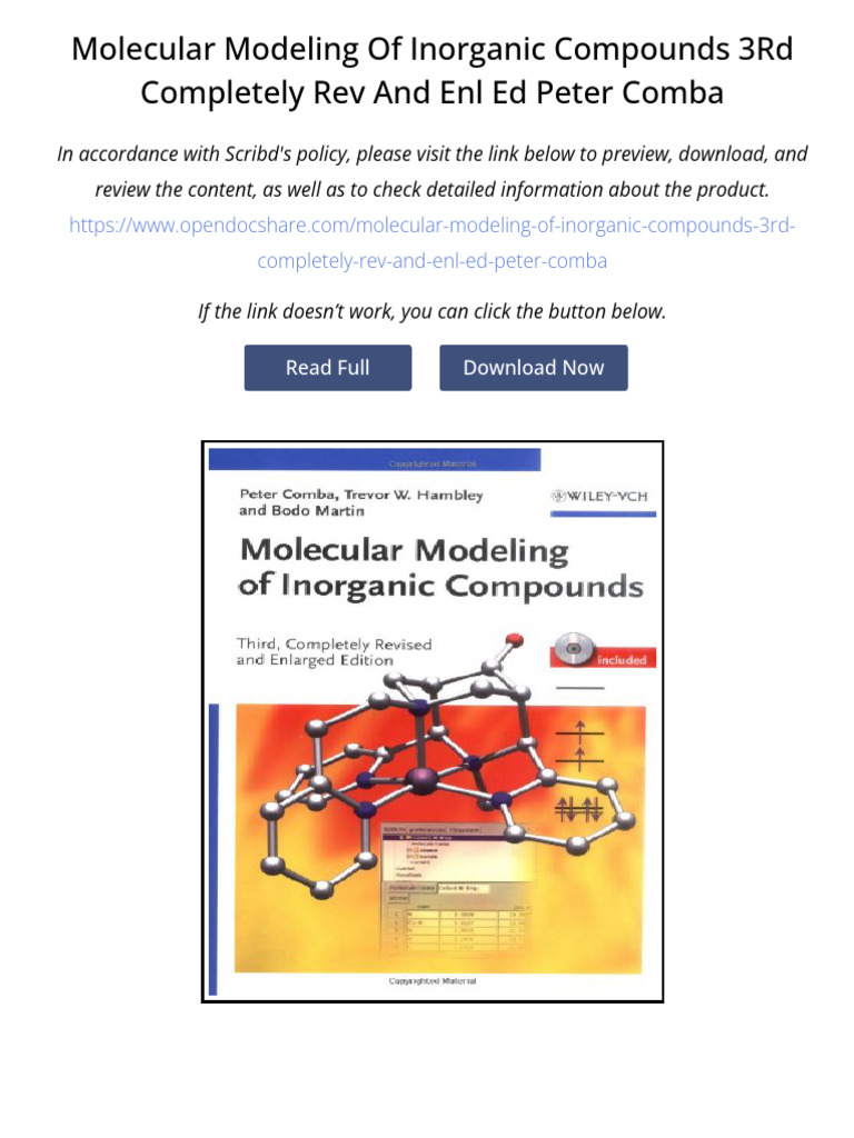 Molecular Modeling Of Inorganic Compounds 3rd Completely Rev And Enl Ed ...