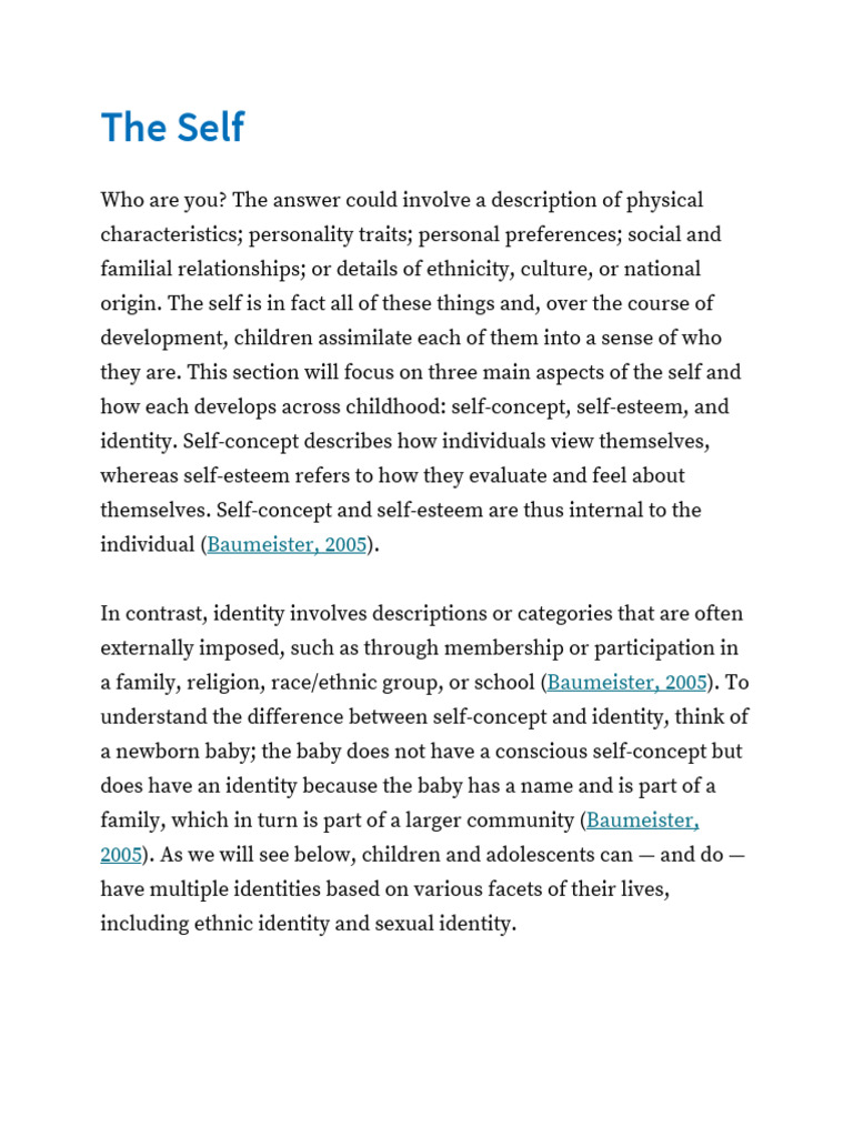 Selffamilypeers Chapter | PDF | Identity (Social Science) | Self Concept