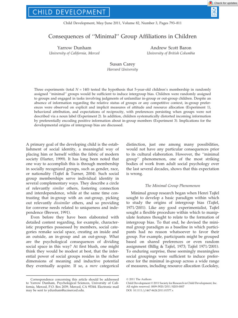 Dunham+et+al.+%282011%29 | PDF | Bias | Experiment