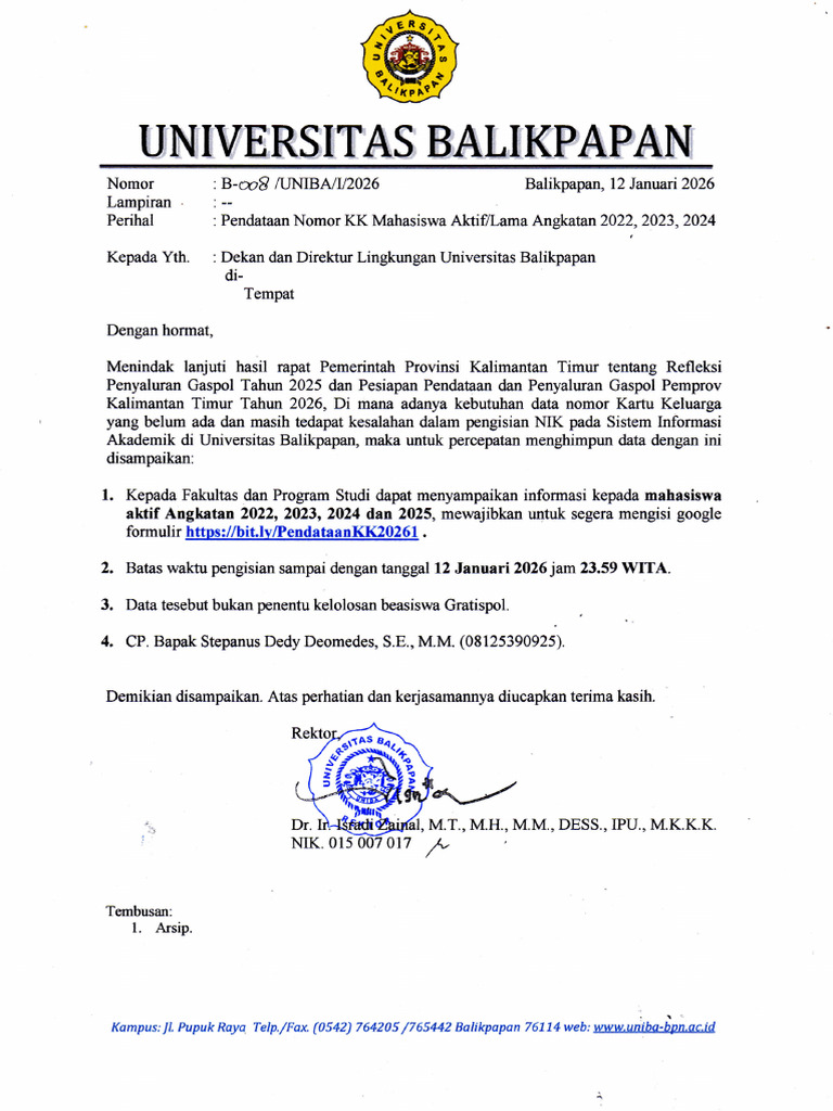 Pendataan Nomor KK 2026 Mahasiswa Aktif, Lama Pendaftar Gaspol Angk 22 ...