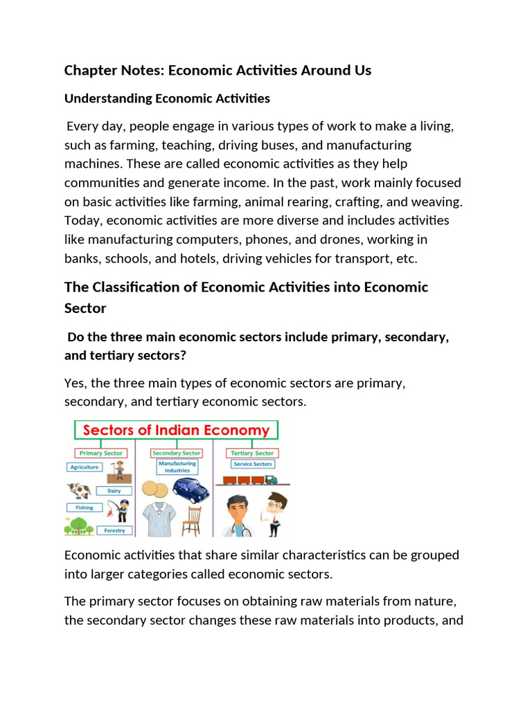 Economic Activities and Sectors Explained | PDF | Recycling | Milk