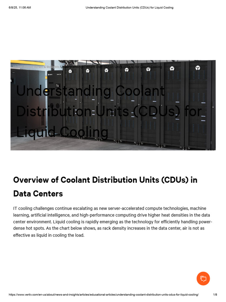 Understanding Coolant Distribution Units (CDUs) For Liquid Cooling ...