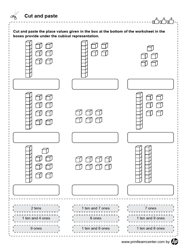 Place Value and Number Matching Worksheet | PDF