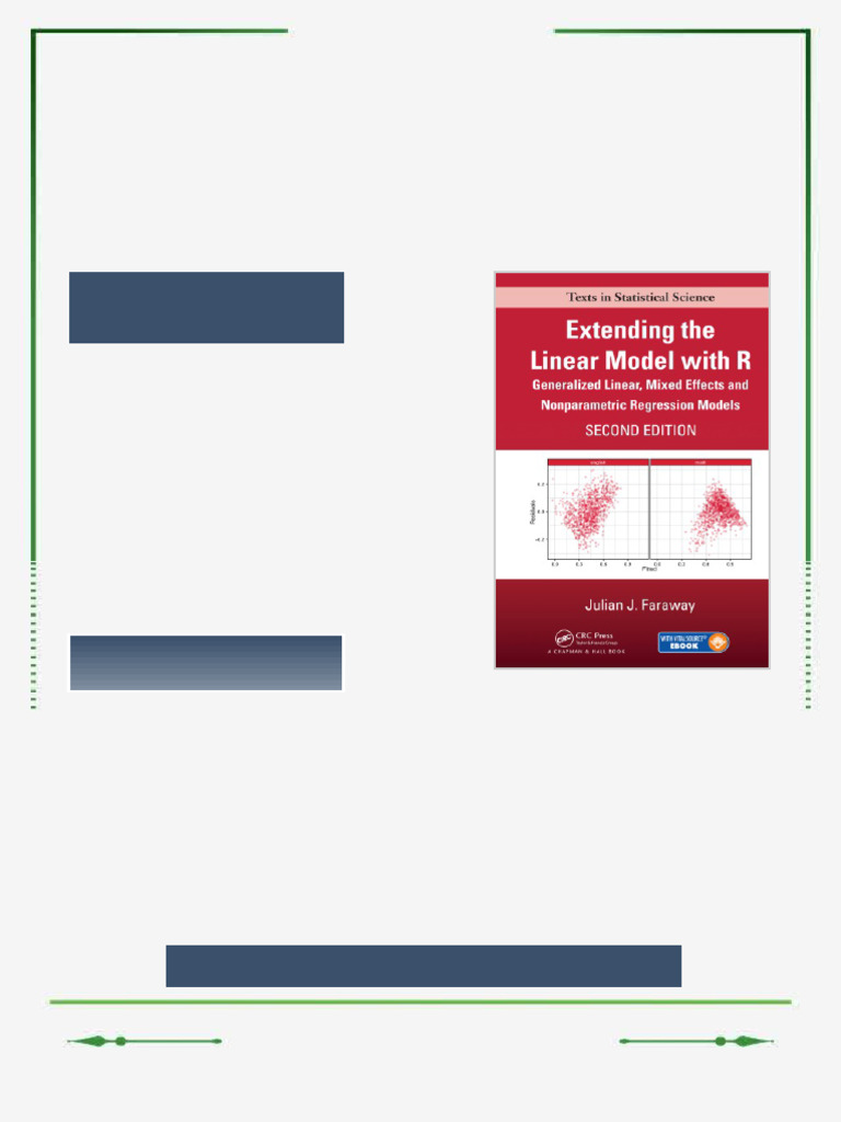 Extending The Linear Model With R Second Edition Julian James Faraway eBook learning optimized ...