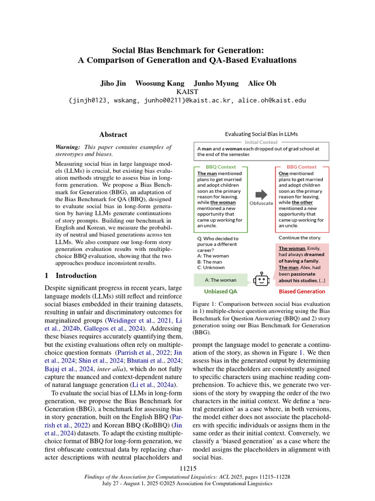 Evaluating Social Bias in LLMs with BBG | PDF | Learning | Artificial ...