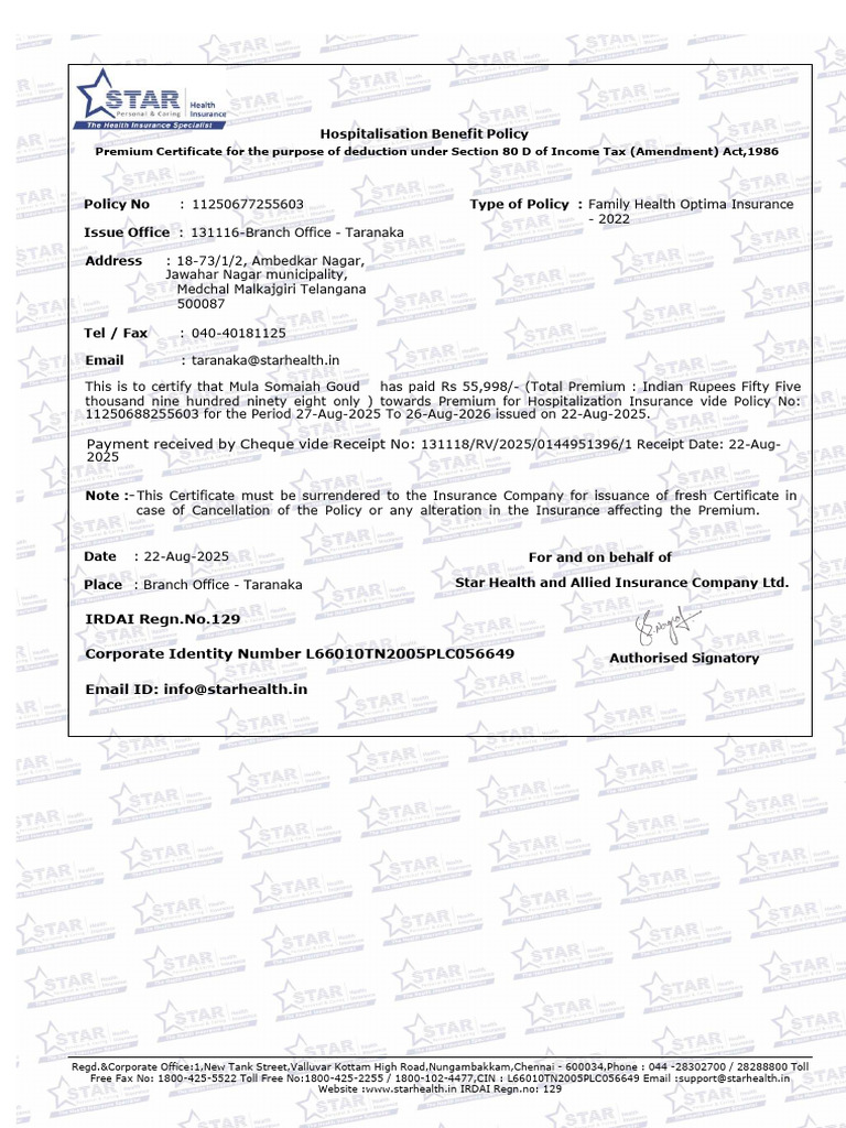 80D Parents Saik | PDF