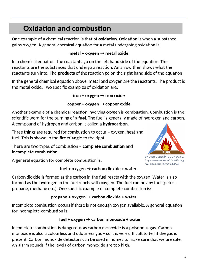Oxidation and Combustion | PDF | Combustion | Oxide