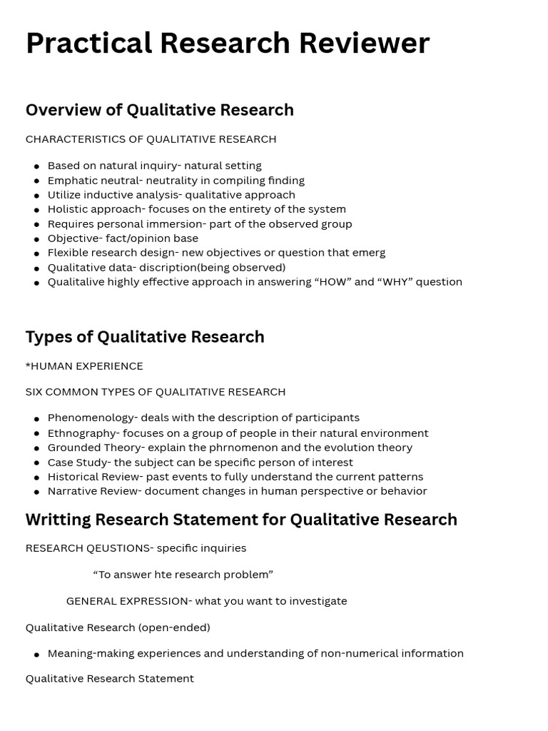 Qualitative Research Overview Guide | PDF | Qualitative Research ...