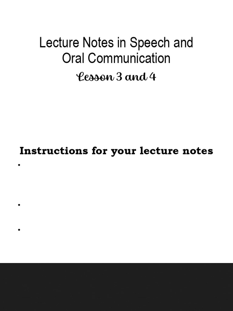 Lecture Activities and Performance Task in Oral Com | PDF ...