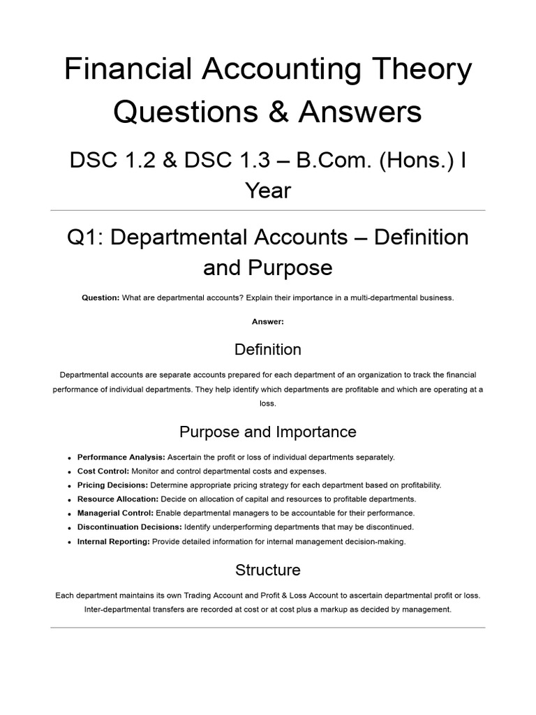Departmental Accounting Insights and Techniques | PDF | Bad Debt | Lease