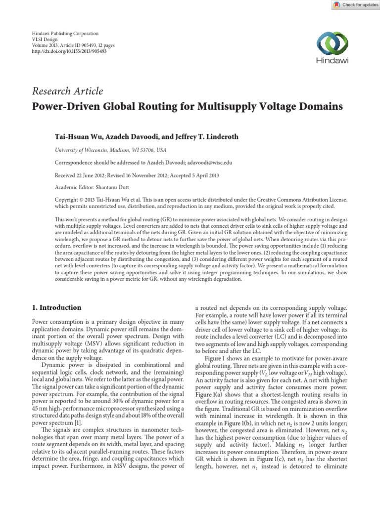 VLSI Design - 2013 - Wu - Power‐Driven Global Routing for Multisupply ...