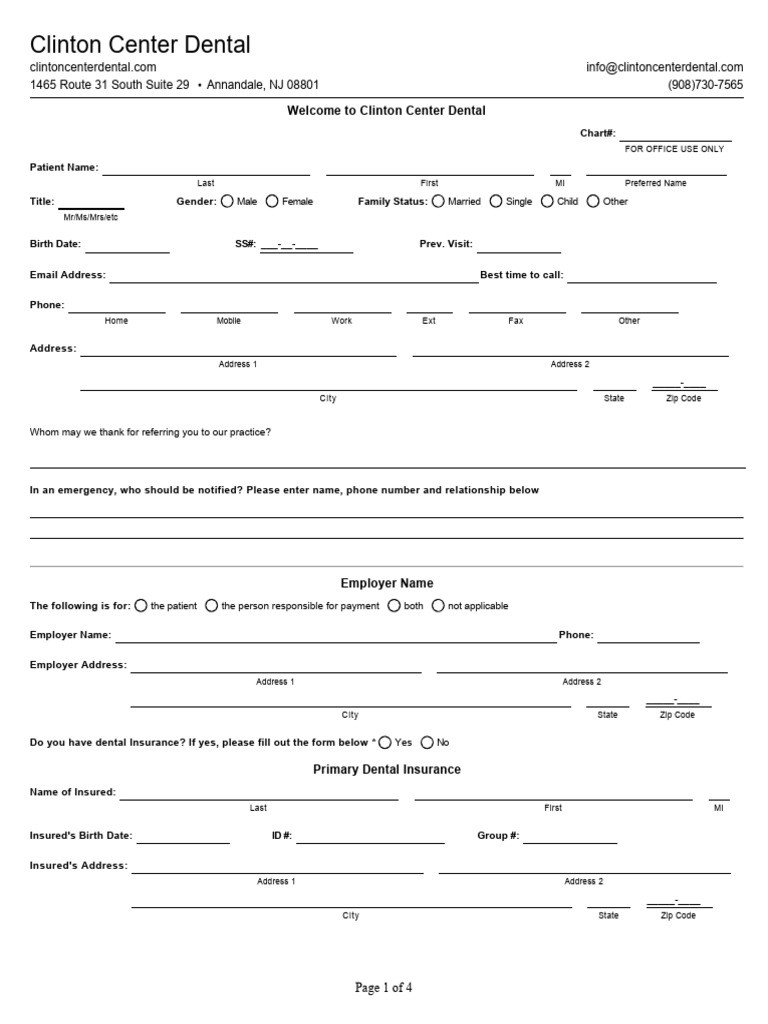 New Patient Form CCD | PDF | Snoring | Medical Specialties