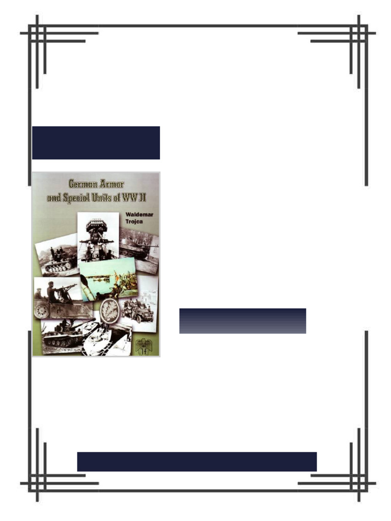 German Armour and Special Units of World War II 1St Edition Edition ...