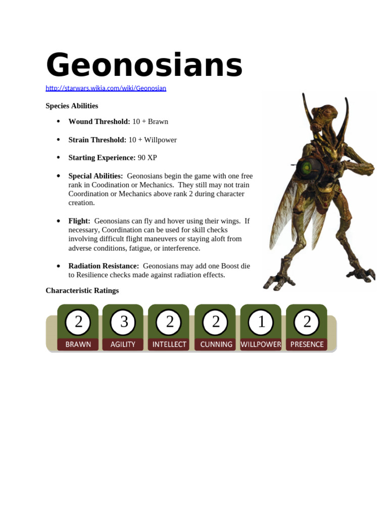 Geonosian Species Abilities Overview | PDF