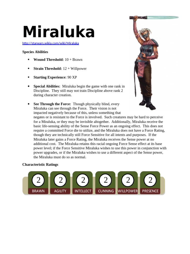 Miraluka Species Abilities Overview | PDF