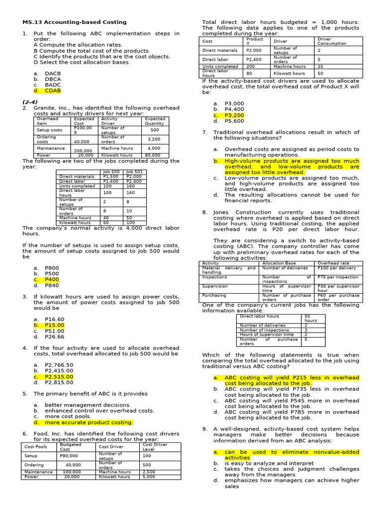 MS DRILLS QUIZ 4 | PDF | Applied Mathematics