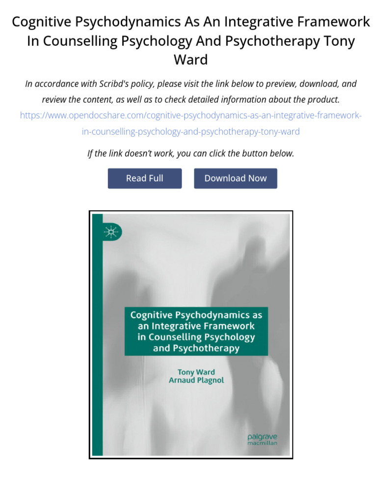 Cognitive Psychodynamics as an Integrative Framework in Counselling ...