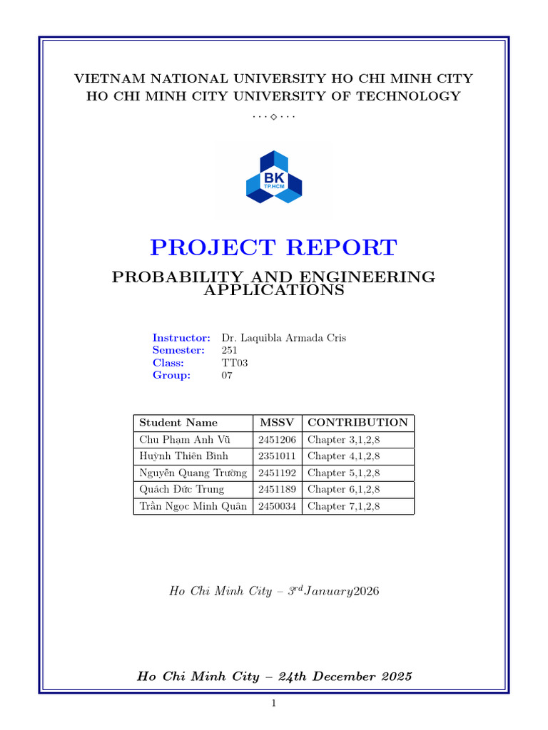 Probability and Statistic Project report | PDF | Probability ...