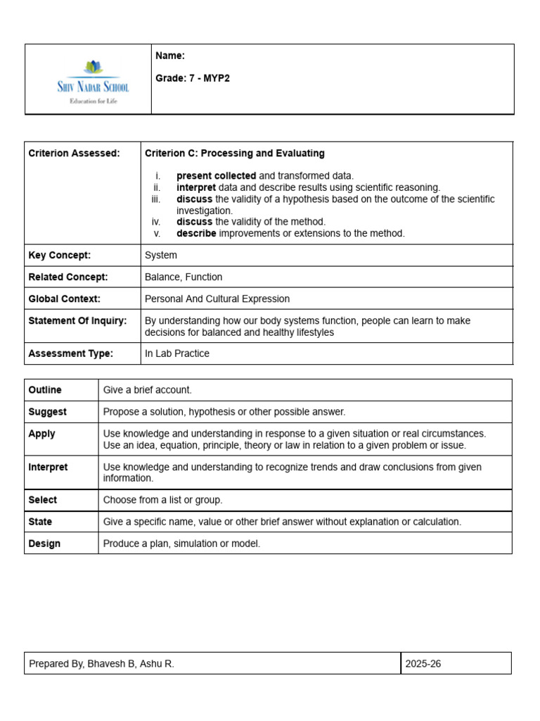 Grade 7 Science Data Evaluation Guide | PDF