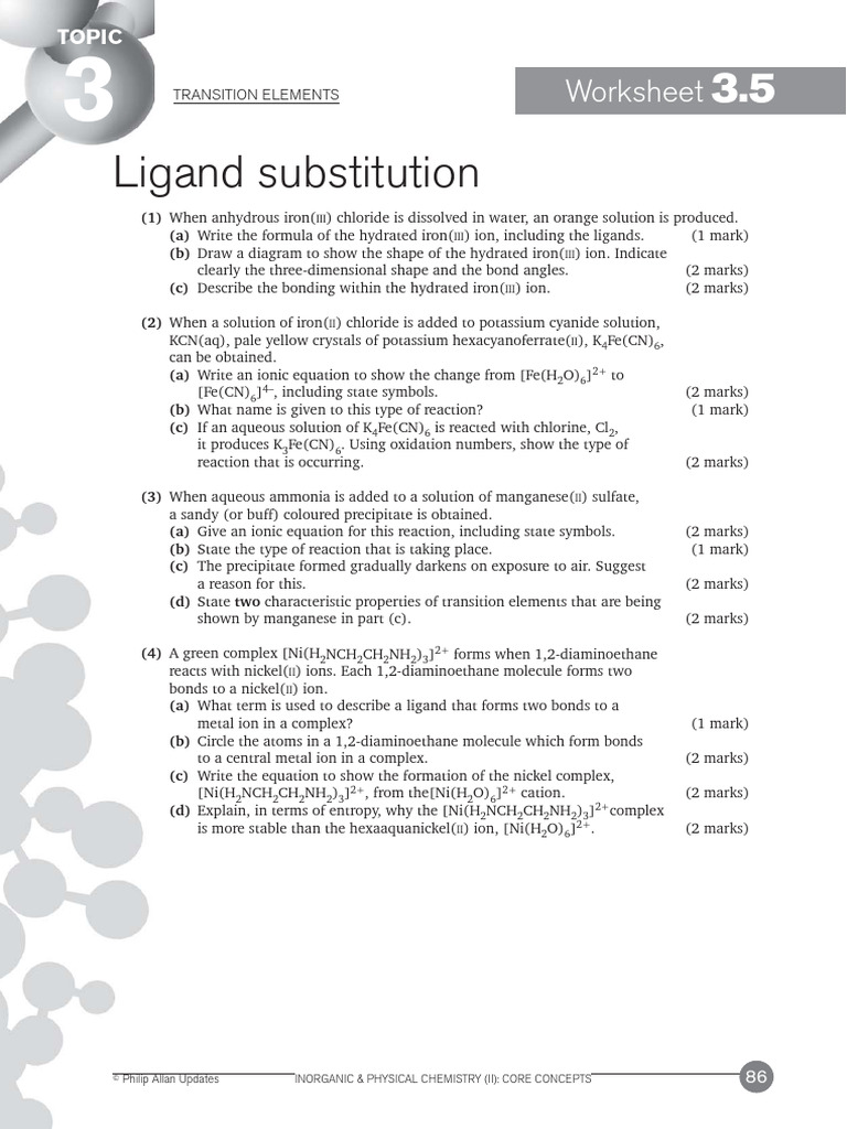 Ligand Substitution in Transition Elements | PDF | Coordination Complex ...