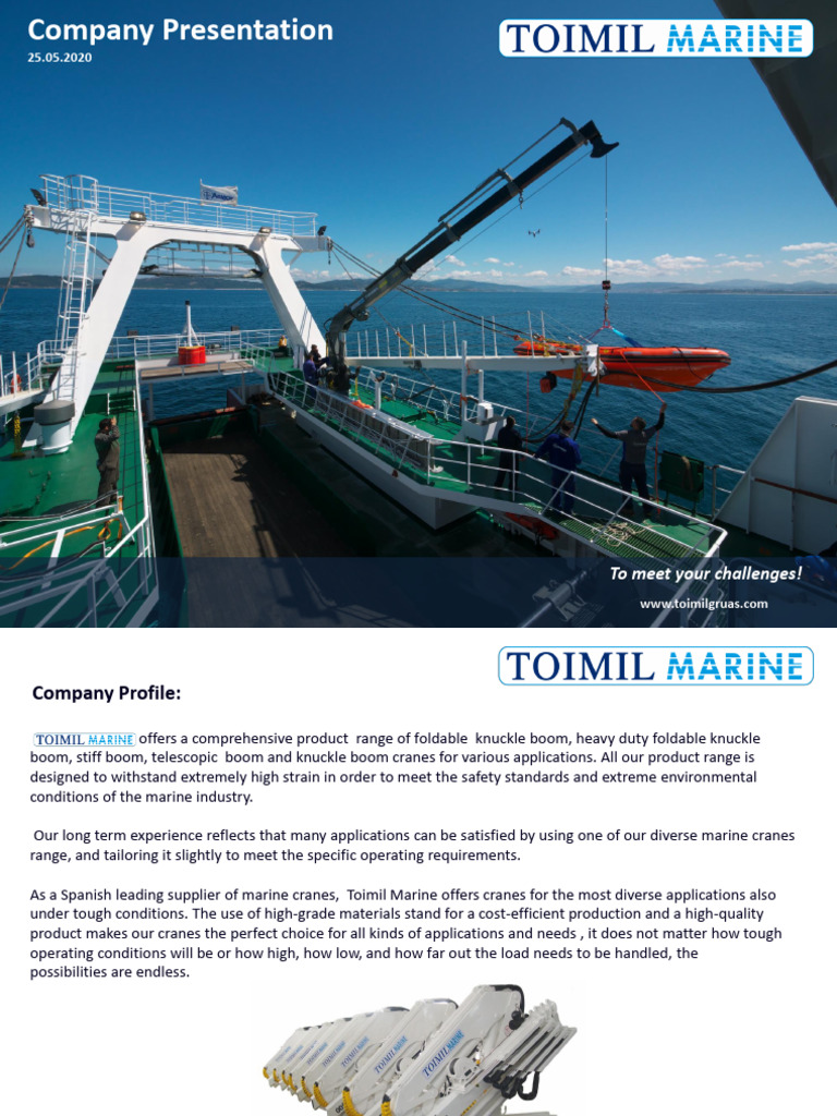 Marine Crane Solutions by Toimil | PDF | Crane (Machine)