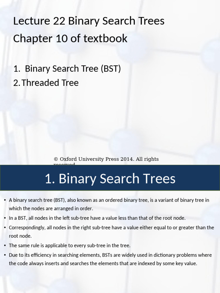 Cp264 Lecture22 Bst | PDF | Algorithms And Data Structures | Computer ...