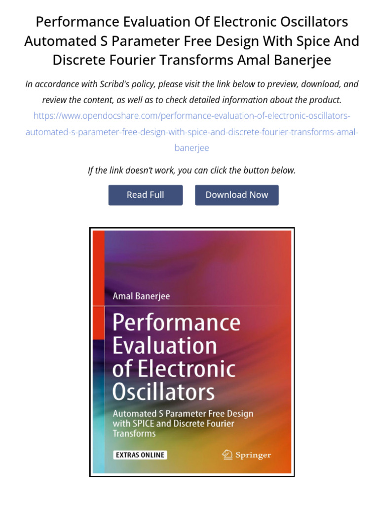 Performance Evaluation of Electronic Oscillators Automated S Parameter ...