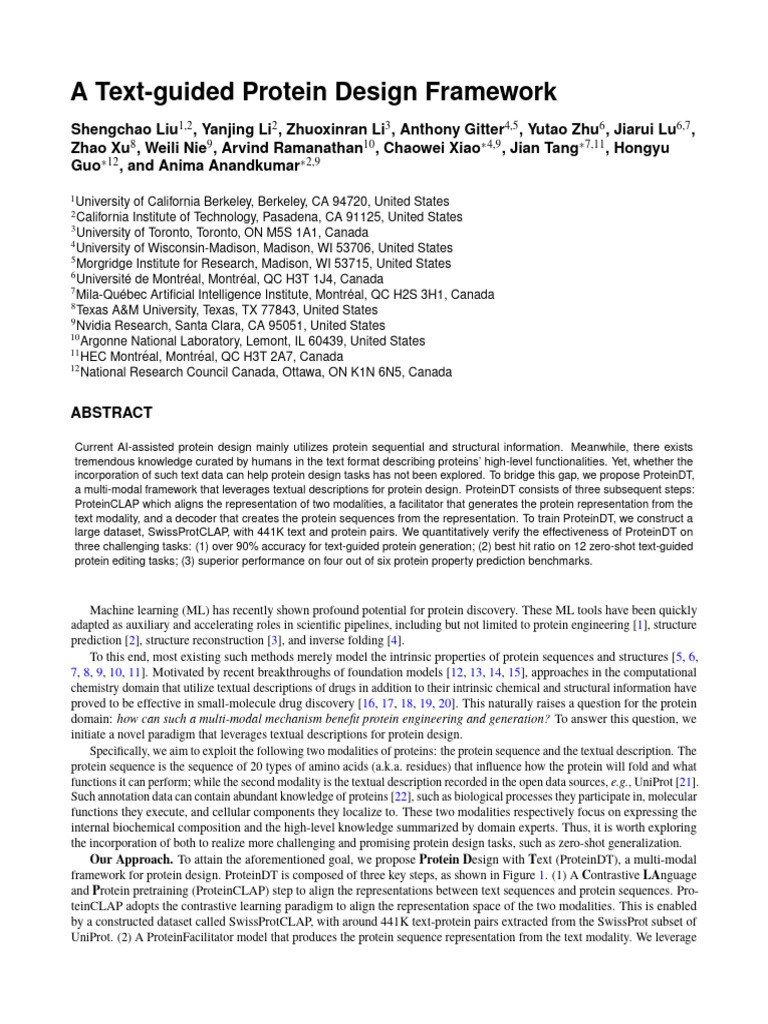 Text-Guided Protein Design Framework | PDF | Proteins | Cell Biology