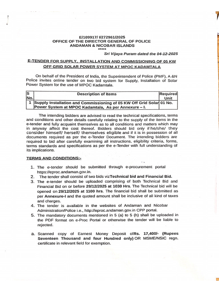 ANP 5KW Solar-Plant Kadamtala 5.8L | PDF